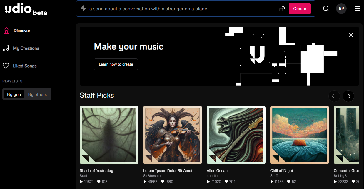 노래 생성 AI UDIO(유디오) AI 소개 및 사용방법