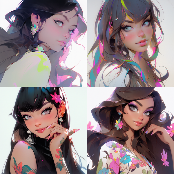 Niji journey V5의 4가지 스타일